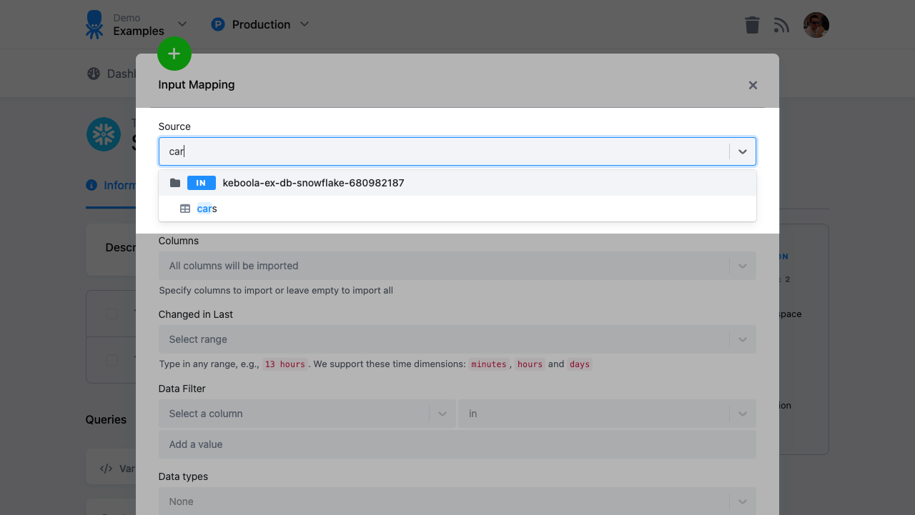 Revamped Selection Of Tables In Input Mapping 9323