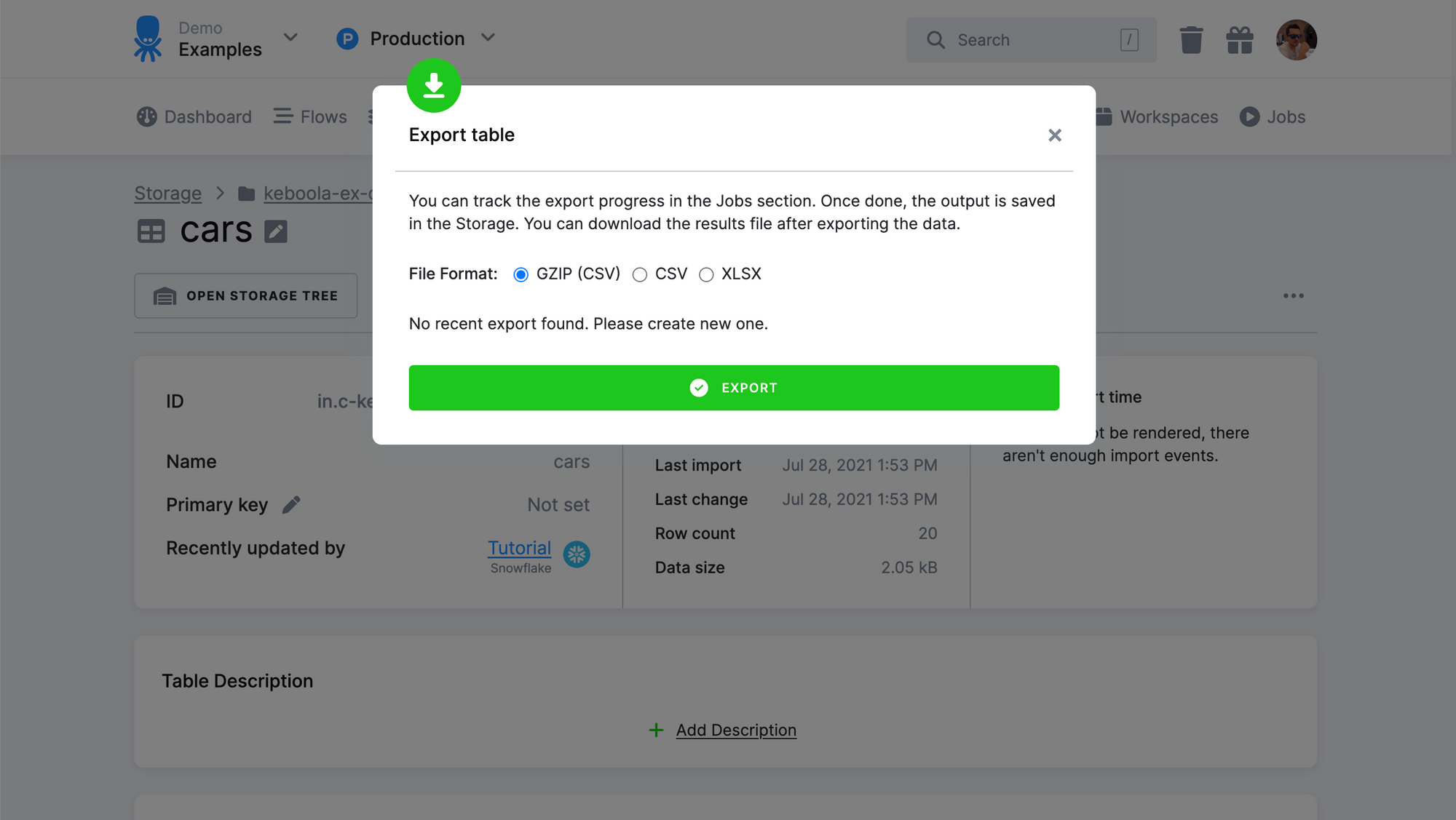 Export Table In Csv And Xlsx Formats 3949