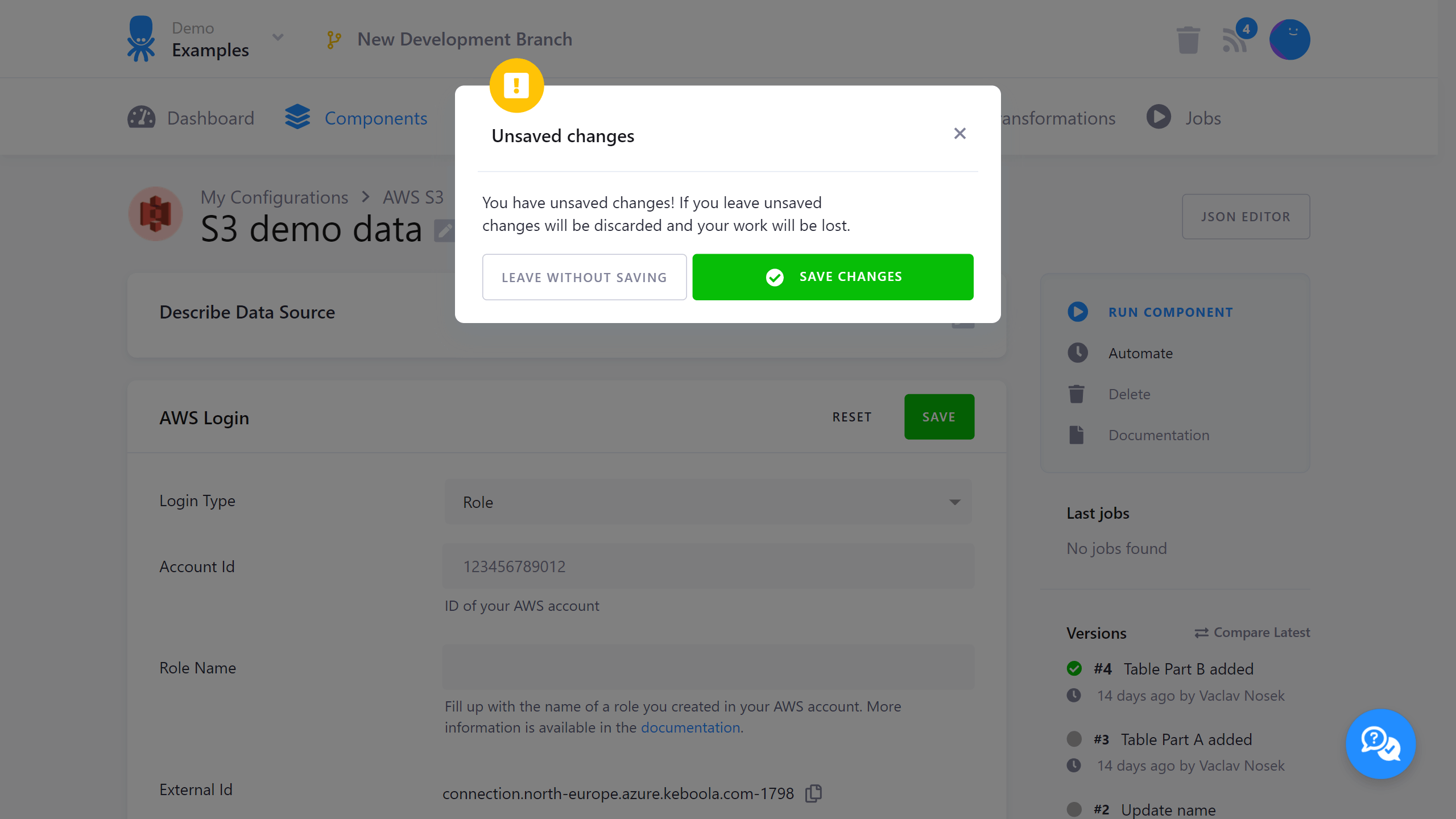 Detection Of Unsaved Changes