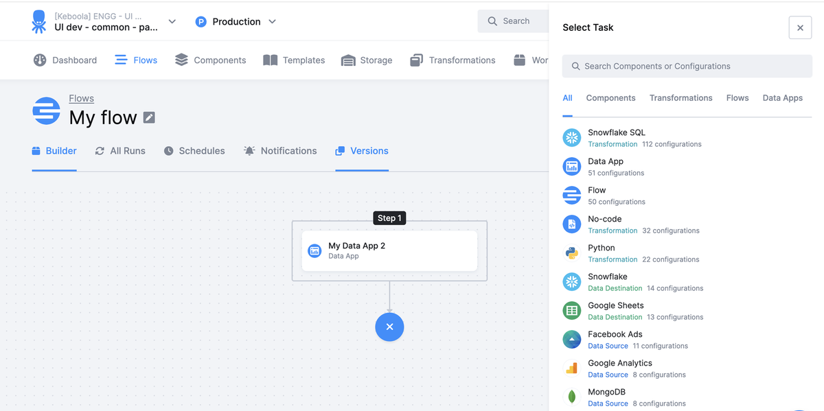 Improved Task Selection Modal in Flows